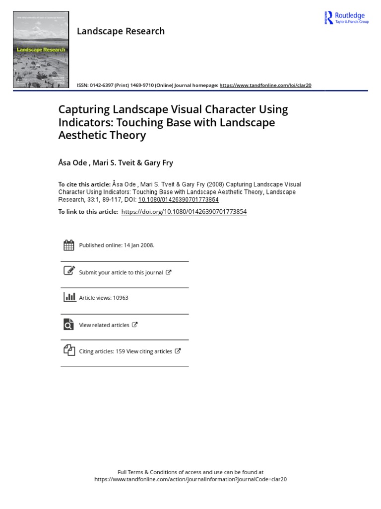 Landscape Visual Character Indicators | PDF | Database Index | Landscape