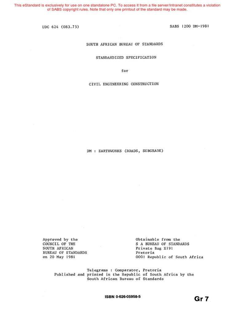 Sans 1200 DM | PDF | Natural Materials | Soil