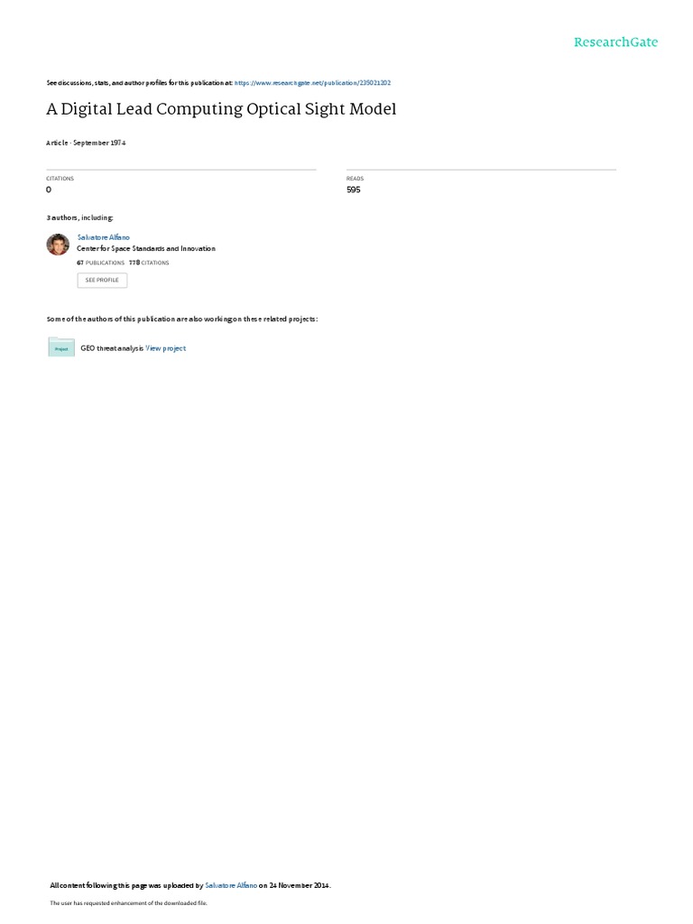 A Digital Lead Computing Optical Sight Model | PDF | Inertial ...