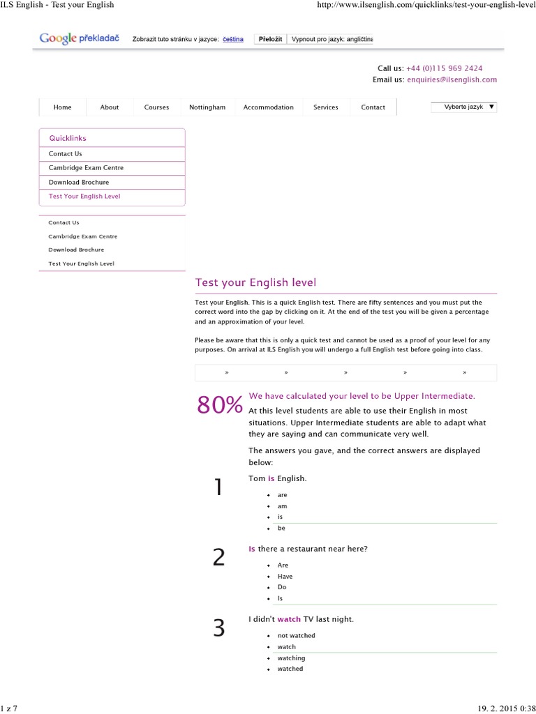 ILS English - Test Your English | PDF | English Language