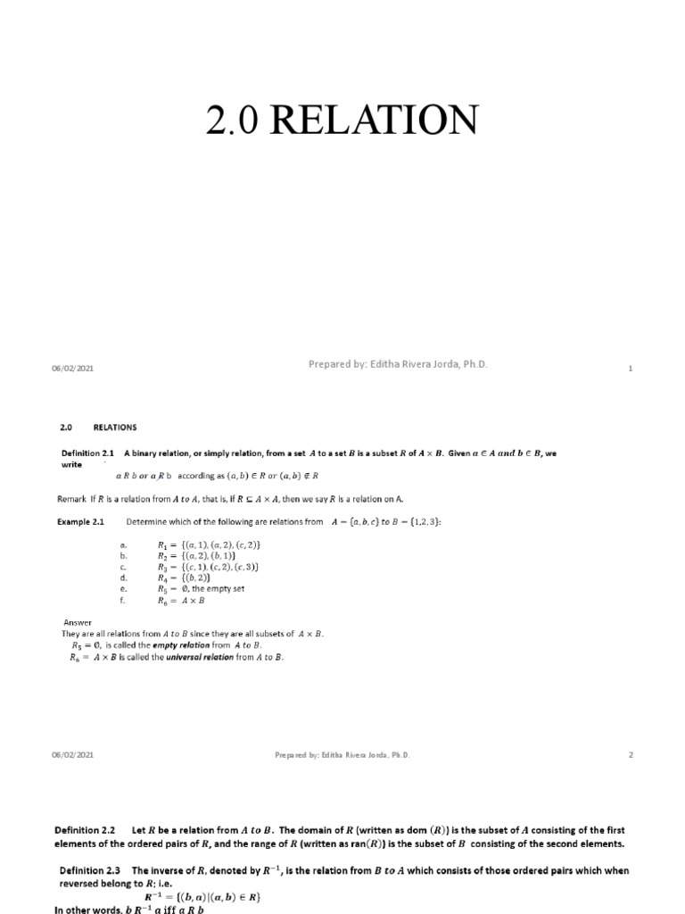 Relation in Discrete Structure 3 | PDF