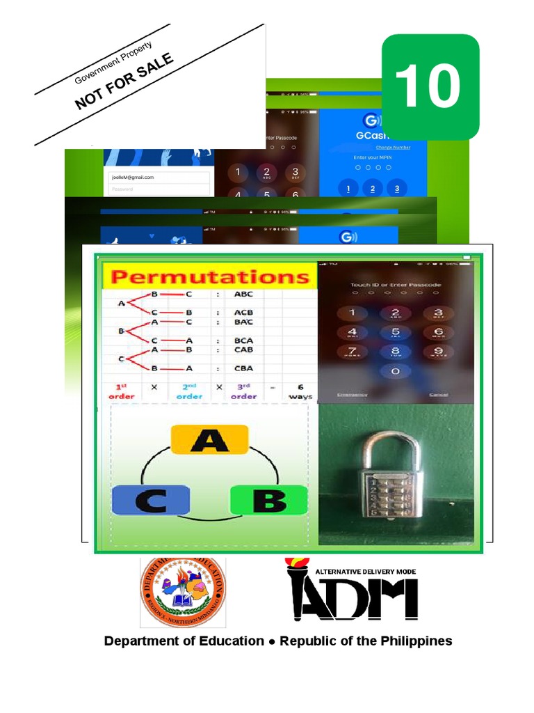 Math10 - q3 - Module 1 - Illustrating Permutation of Objects - v2 | PDF | Permutation | Facilitator