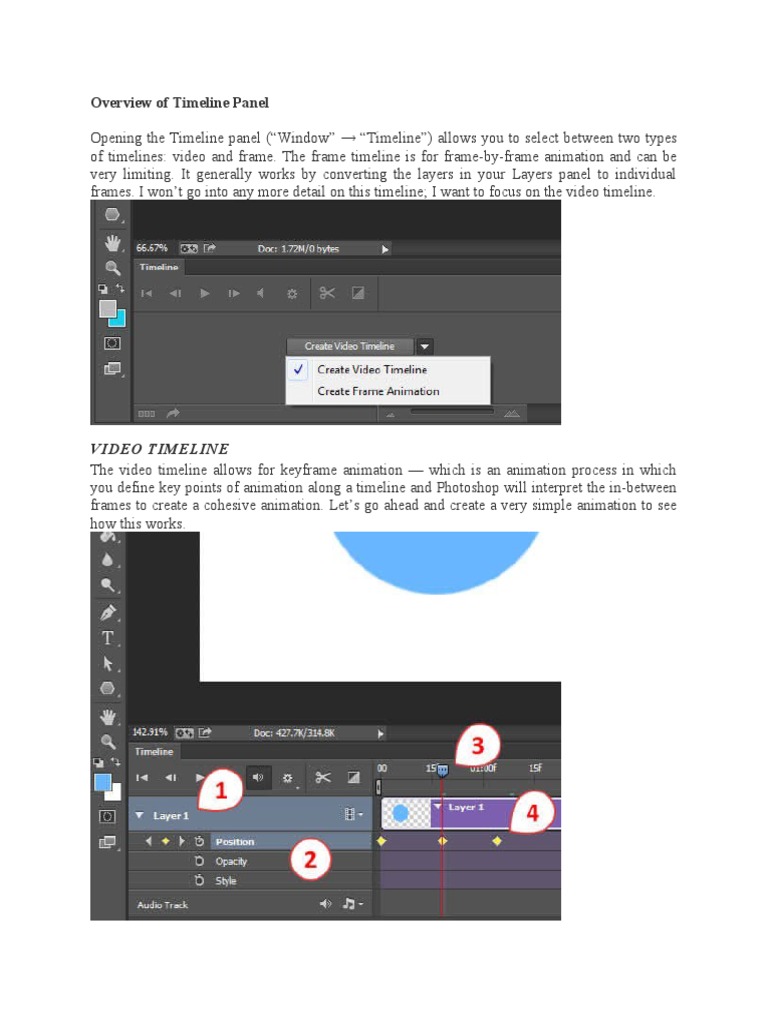 Photoshop Timeline Panel Overview | PDF | Adobe Photoshop | Shape