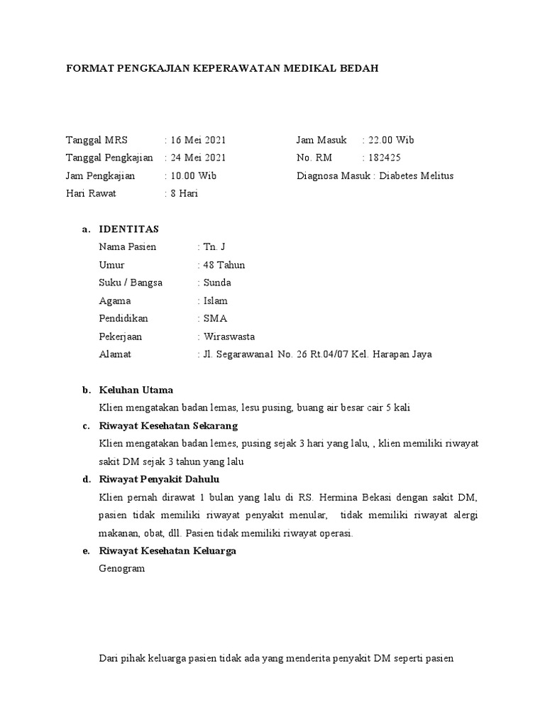 Format Pengkajian Keperawatan Medikal Bedah | PDF