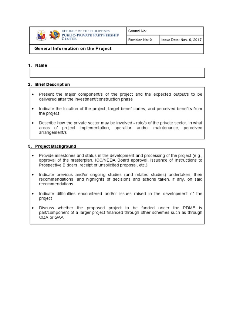 Project Concept Note (PCN) Template | PDF | Public–Private Partnership ...