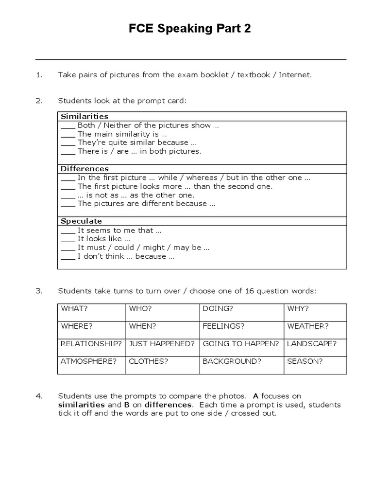 Speaking Part 2 Sentences | PDF