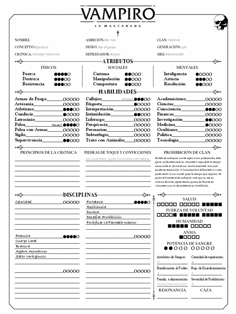 Ficha V5 - PNJ | PDF | Ocio | Sicología