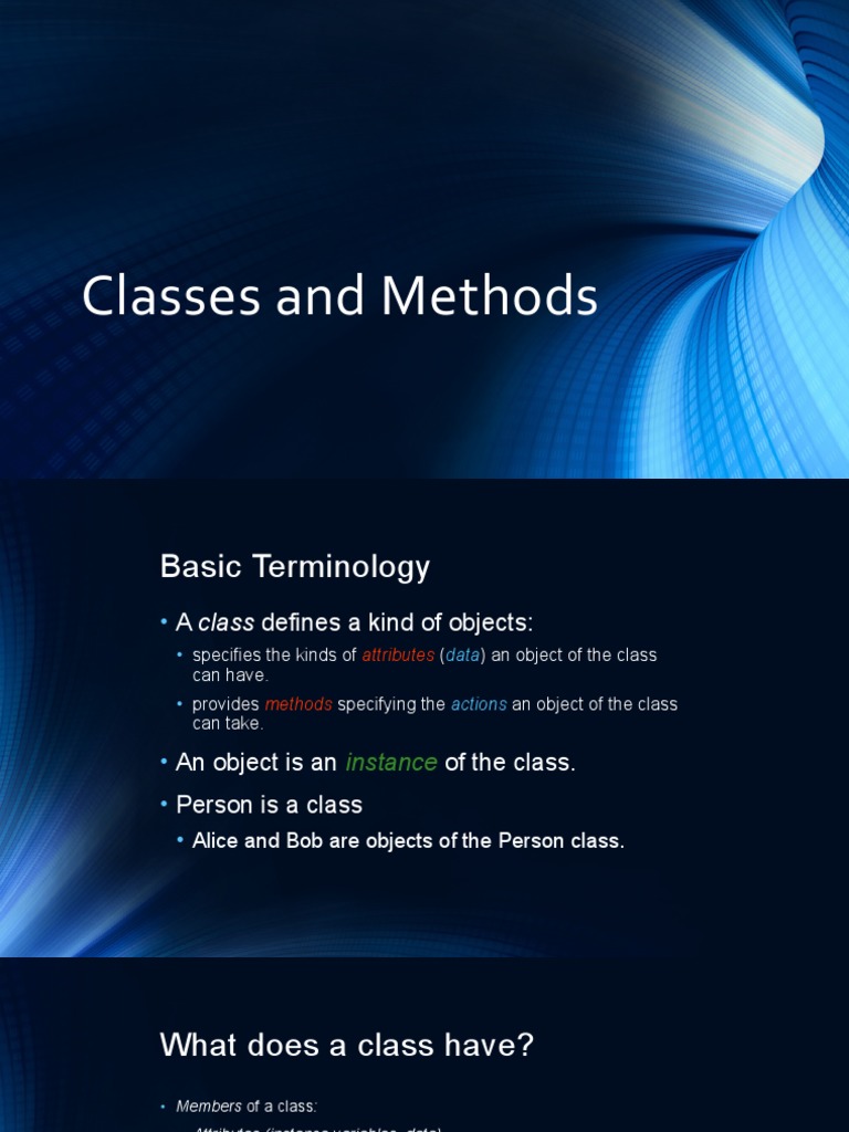 Understanding Java Classes and Methods | PDF | Parameter (Computer Programming) | Method ...