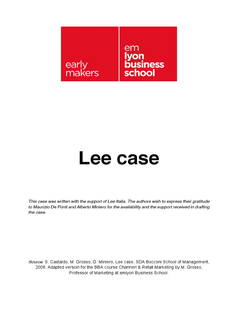 Lee Case Assignment | PDF | Brand | Retail
