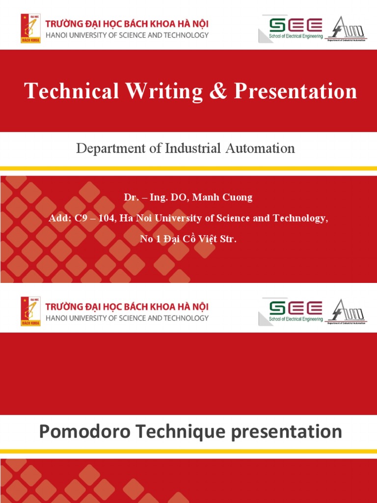 Technical Writing & Presentation: Department of Industrial Automation | PDF