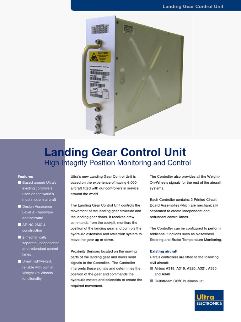 Landing Gear Control Unit: High Integrity Position Monitoring and ...