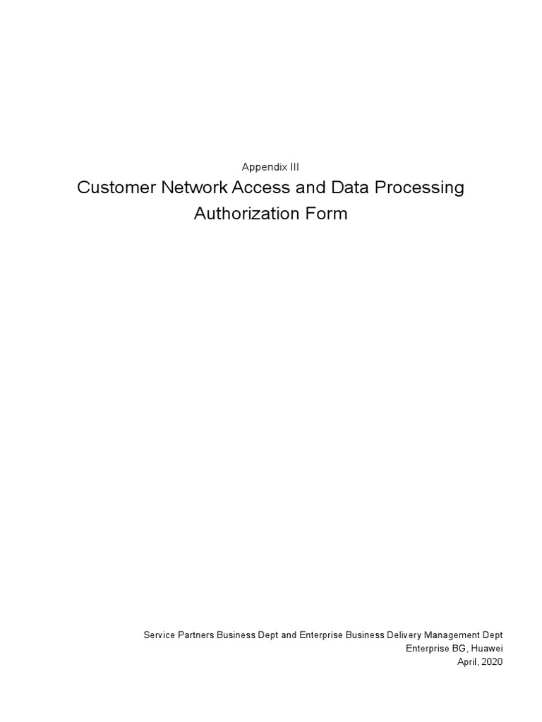 Customer Network Access Authorization Form | PDF | Information Age ...