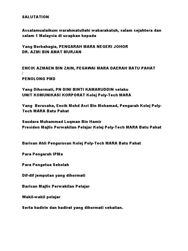 Salutation | PDF | Kesehatan Holistik