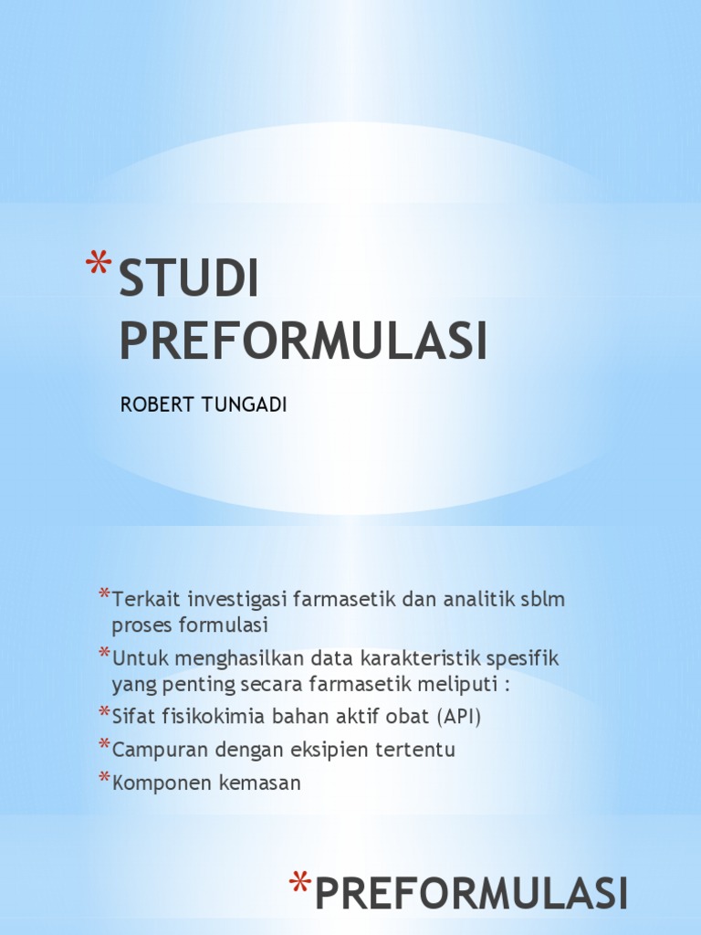 Studi Preformulasi Sediaan Serbuk Obat | PDF | Sains & Matematika