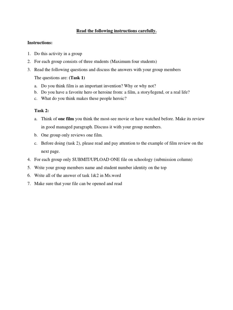 Read The Following Instructions Carefully. Instructions | PDF