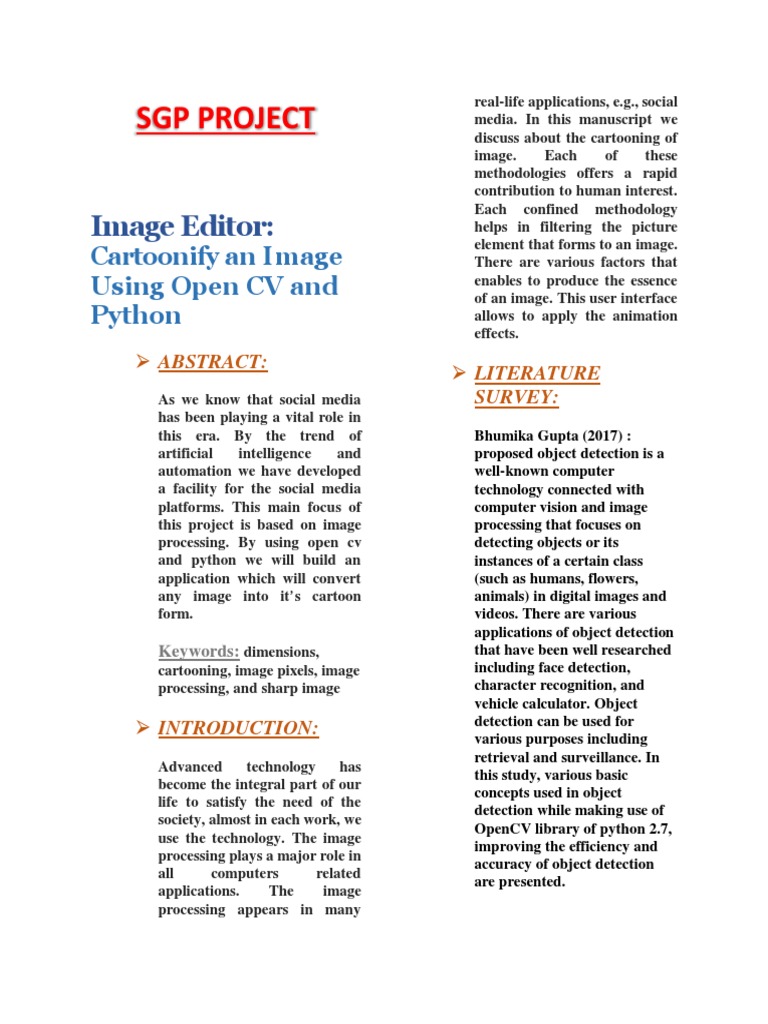 SGP Project: Image Editor | PDF | Cybernetics | Computing