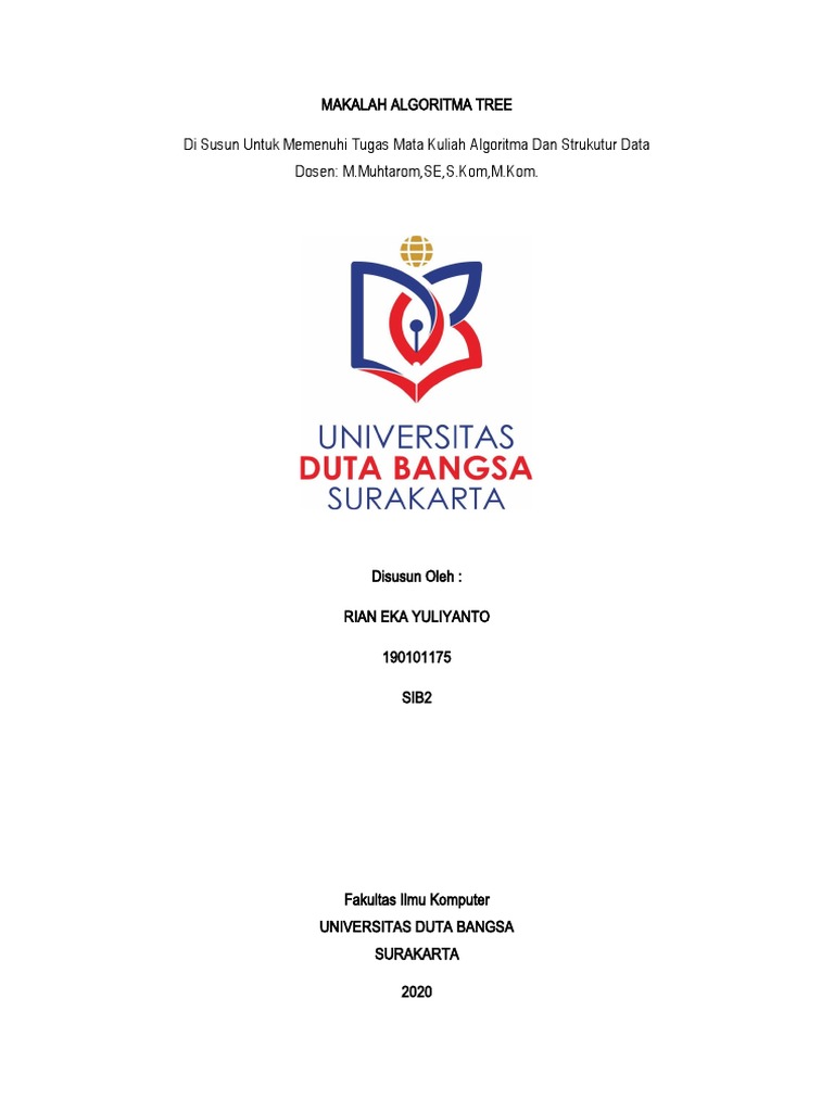 MAKALAH Algoritma Tree (RIAN EKA YULIYANTO - SIB2) | PDF | Seni