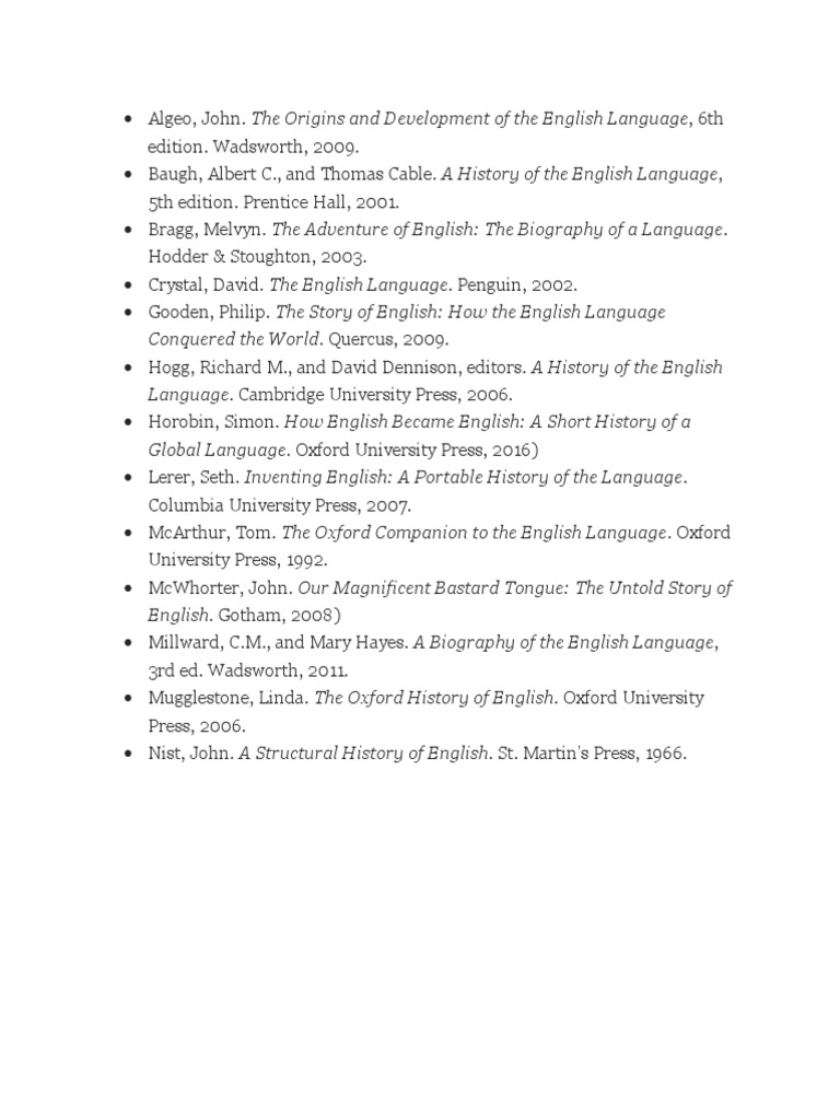Ref English Bibliography | PDF | Foreign Language Studies