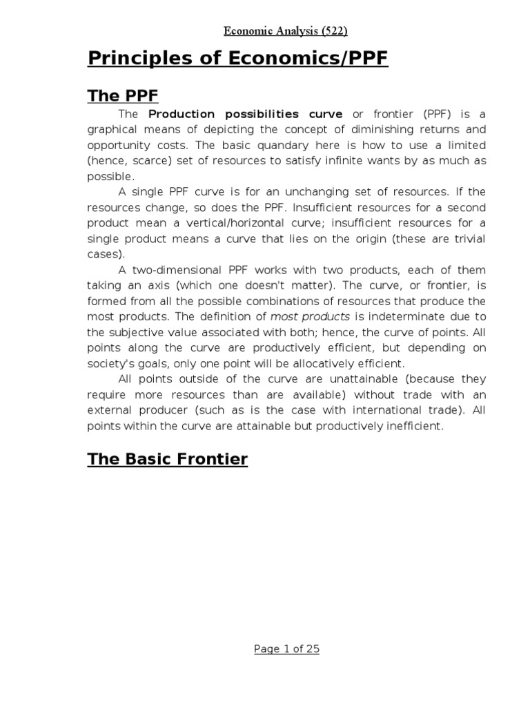 Economics PPF and Scarcity | PDF | Input–Output Model | Economics