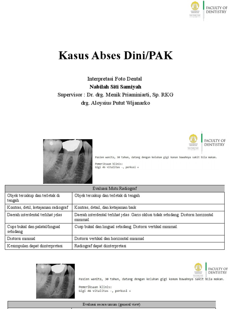Interpretasi Radiograf Abses Dini | PDF | Sains & Matematika