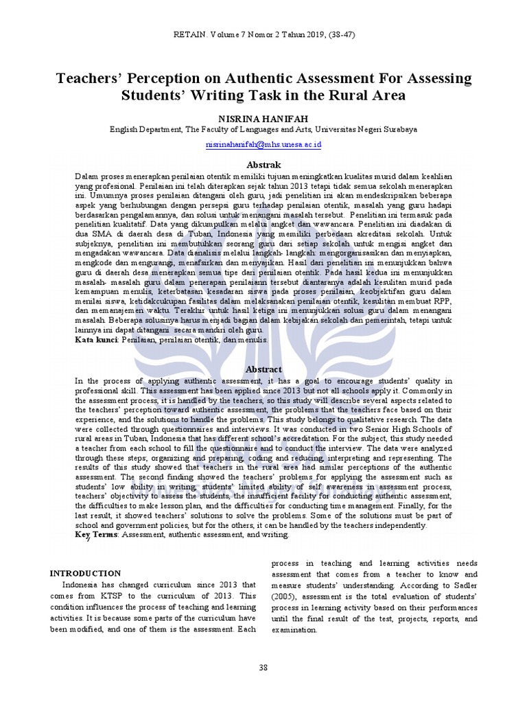 Authentic Assessment in Rural Schools | PDF