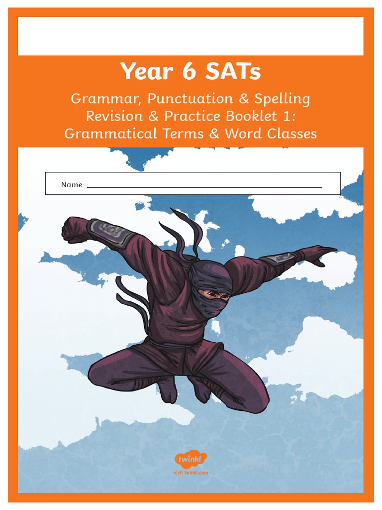 Grammatical Terms and Word Classes Revision and Practice Booklet 1 ...