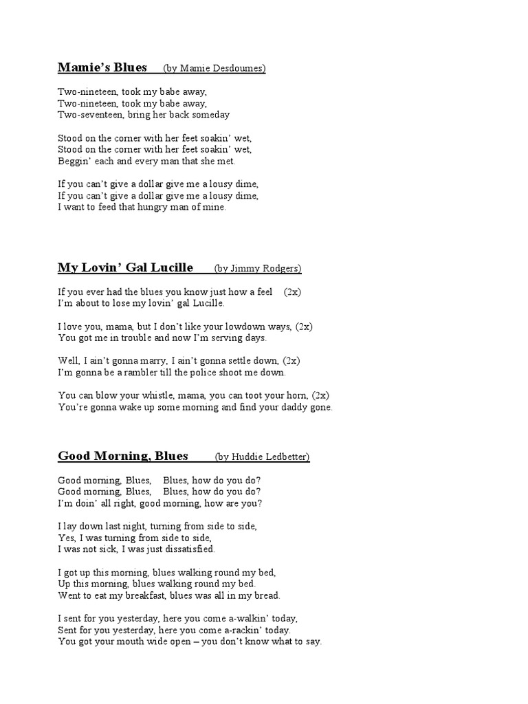 Blues Lyrics | PDF