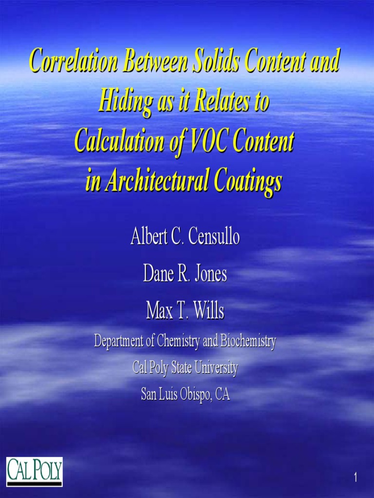 Correlation Between Solids Content and Hiding As It Relates To ...