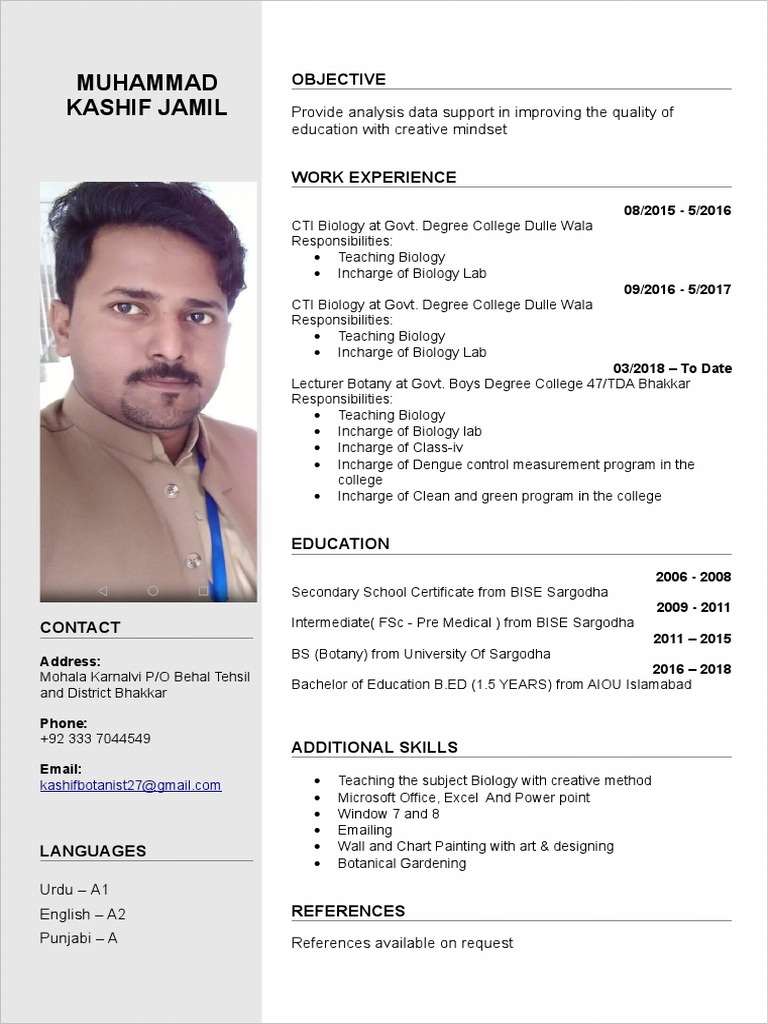 Muhammad Kashif Jamil-CV | PDF | Further Education | Business