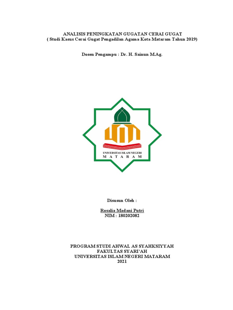Analisis Peningkatan Gugatan Cerai Gugat | PDF