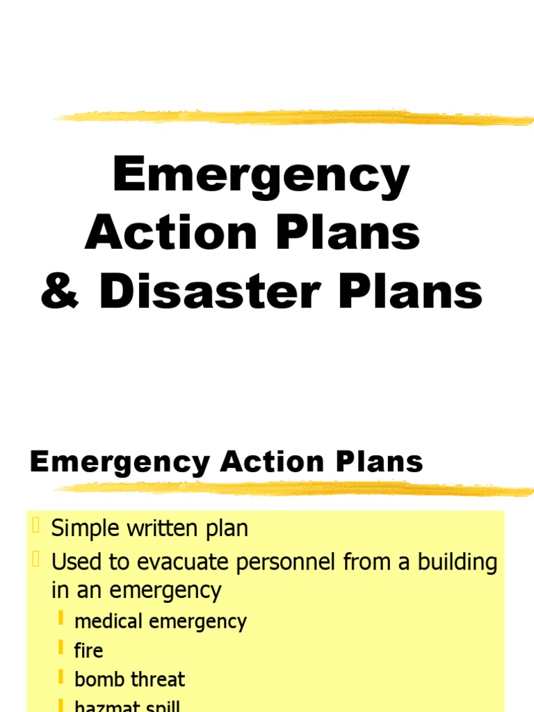 Emergency Action Plans & Disaster Plans | PDF | Emergency Evacuation ...