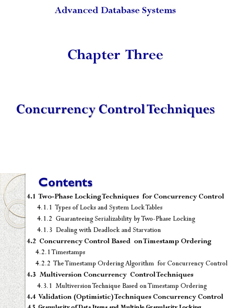 Chapter 3 Concurrency Control Pdf Database Transaction Computer Data