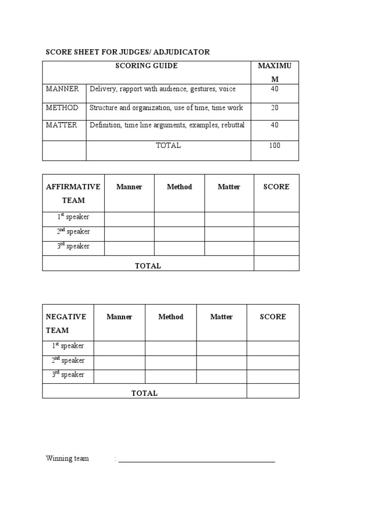 SCORE SHEET FOR-WPS Office | PDF