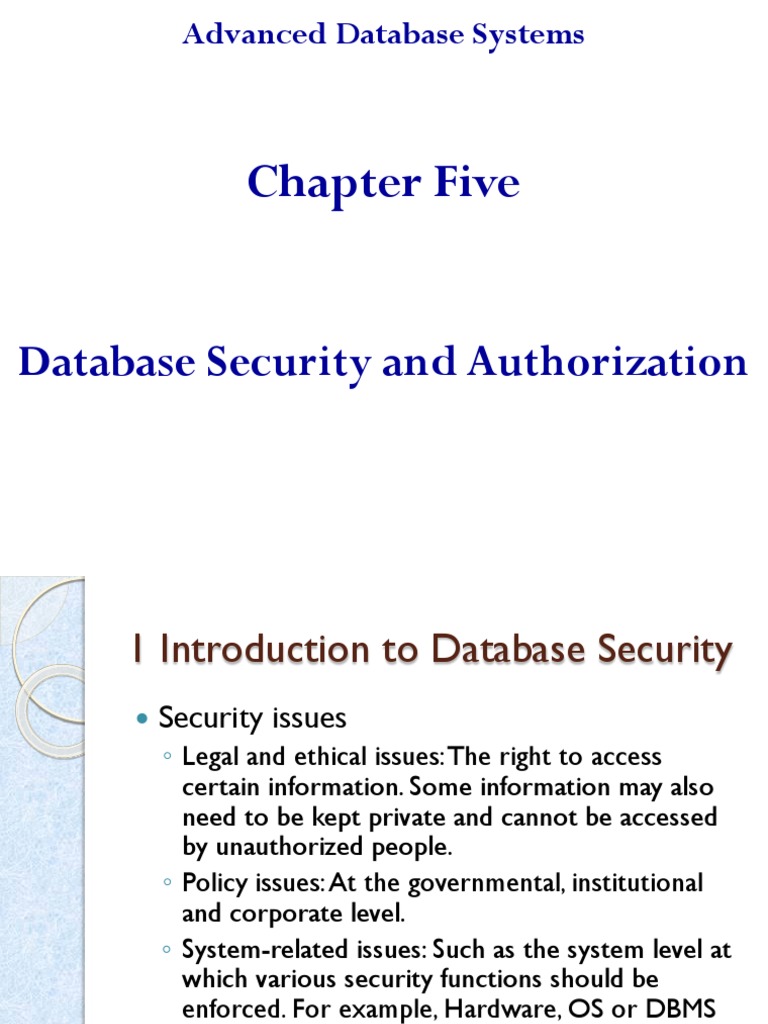 Chapter 5 DB Security & Authorization | PDF | Key (Cryptography) | Databases