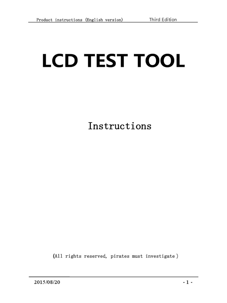 LCD Test Tool Instructions | PDF | Power Supply | Computer Monitor
