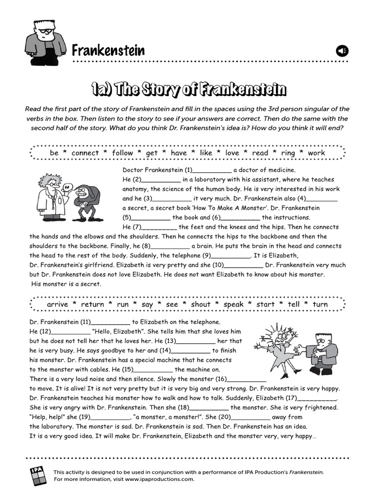 Ipa Activities Frankenstein | PDF | Frankenstein | Question