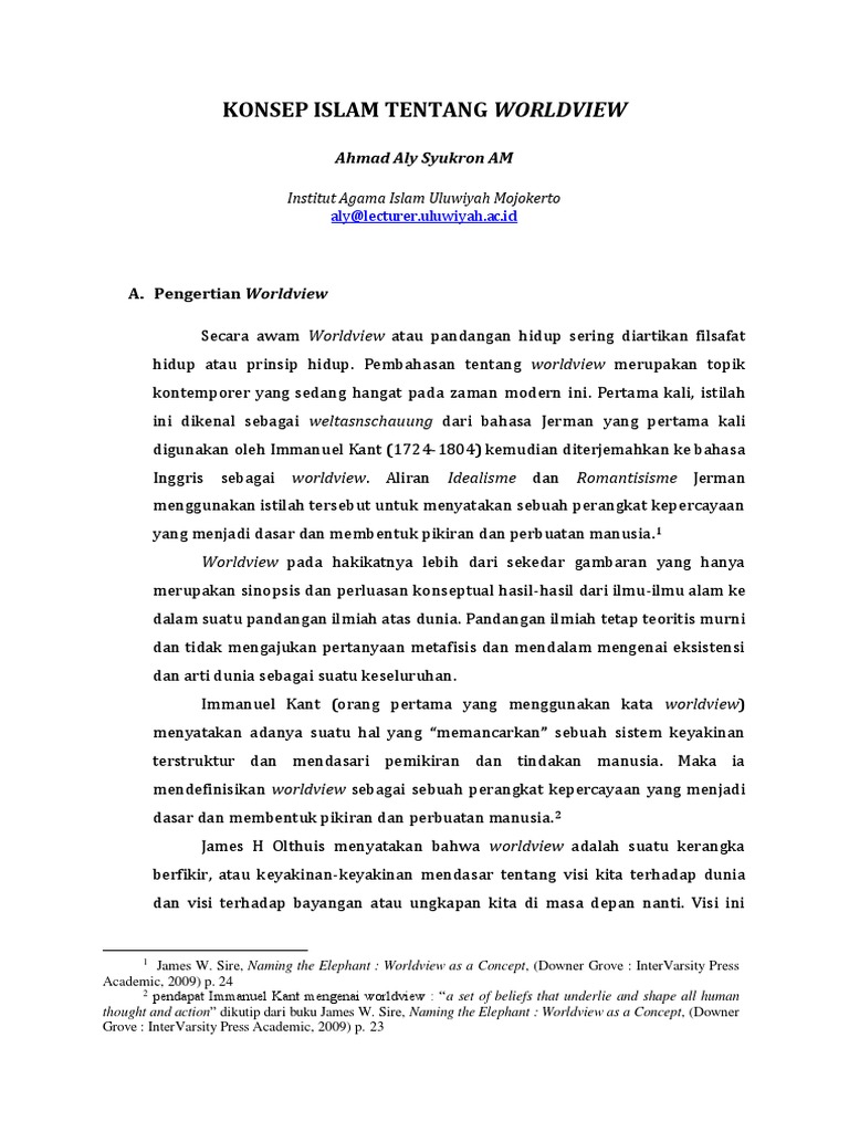 Konsep Islam Tentang Worldview mtr3 | PDF