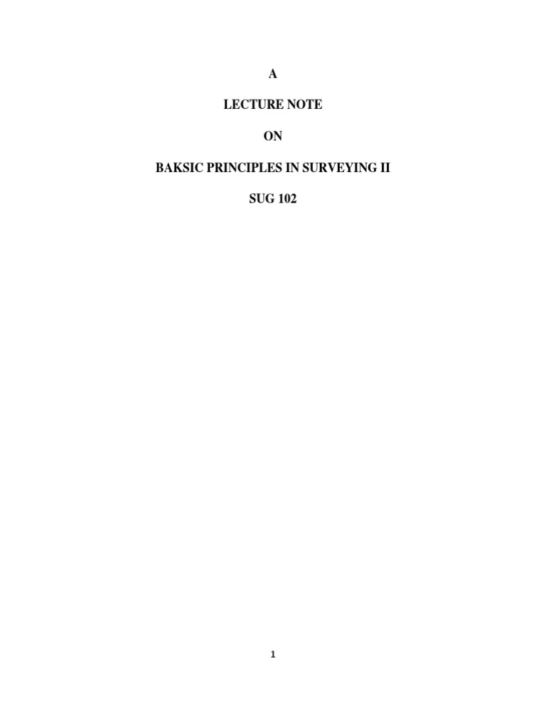 SUG 102 Lecture Note | PDF | Contour Line | Surveying