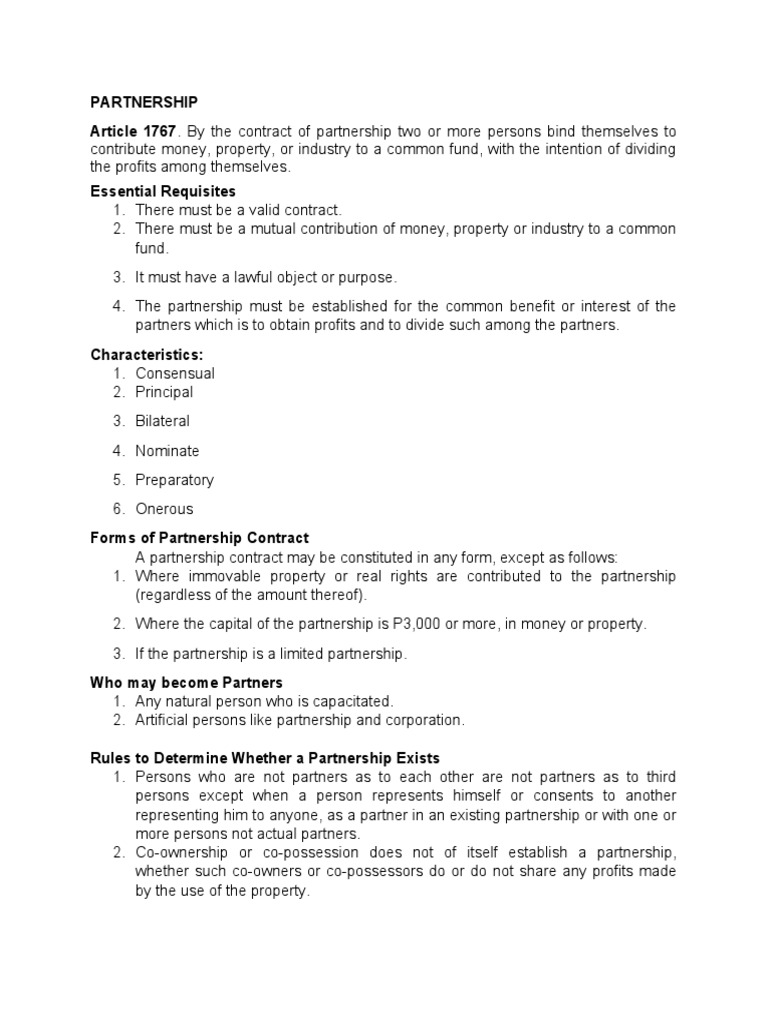 Partnership Notes 1 | PDF | General Partnership | Partnership