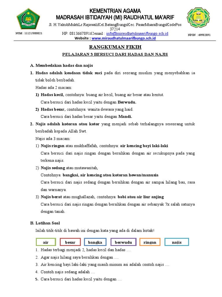 Bersuci Dari Hadas Dan Najis | PDF