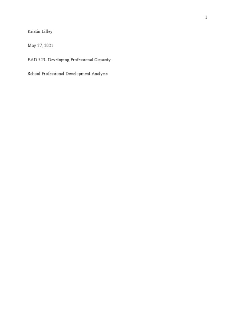 School Professional Development Analysis | PDF | Teachers | Applied ...