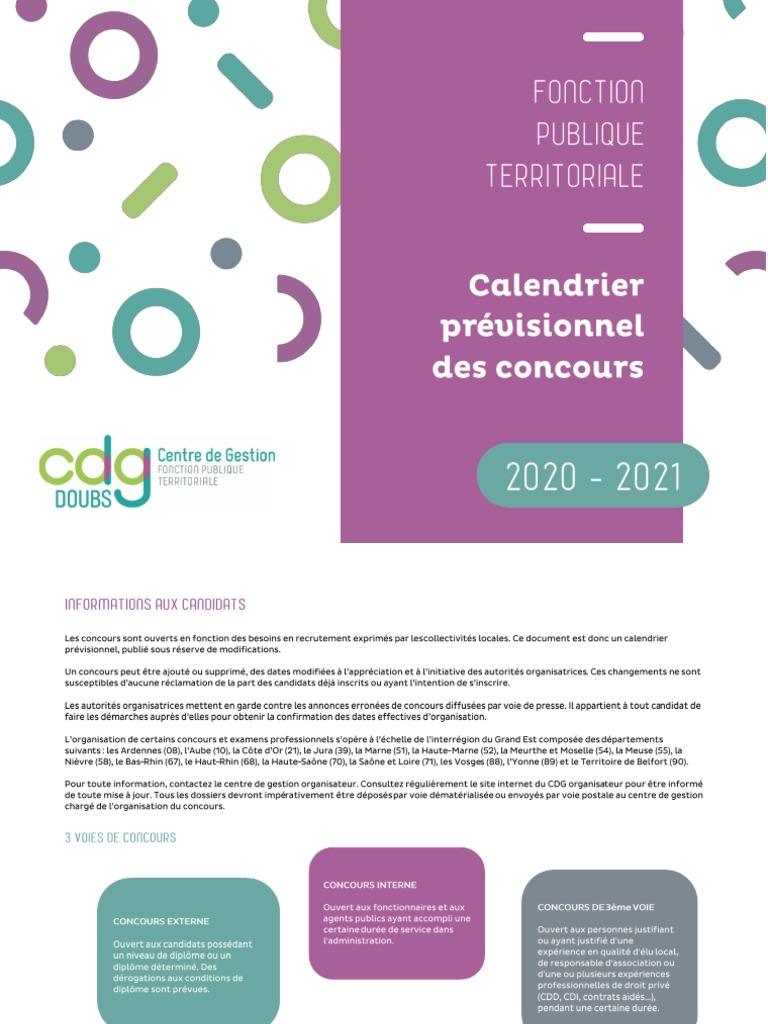 Calendrier Concours | PDF