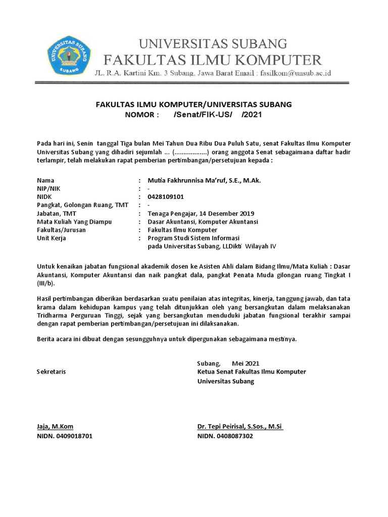 SK Anggota Senat | PDF