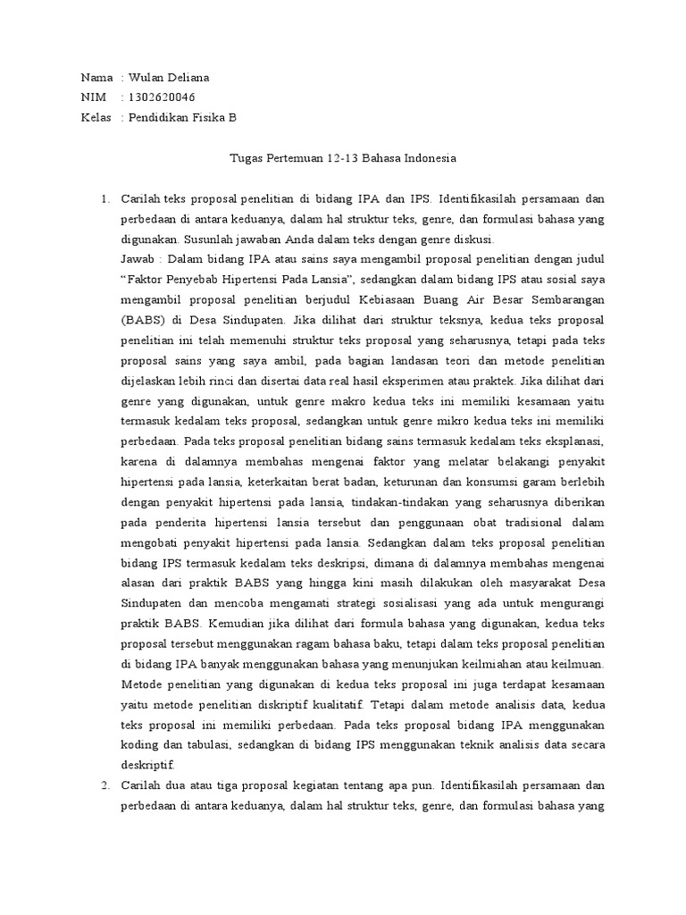Analisis Proposal Penelitian IPA dan IPS | PDF | Seni & Disiplin Bahasa | Sains & Matematika