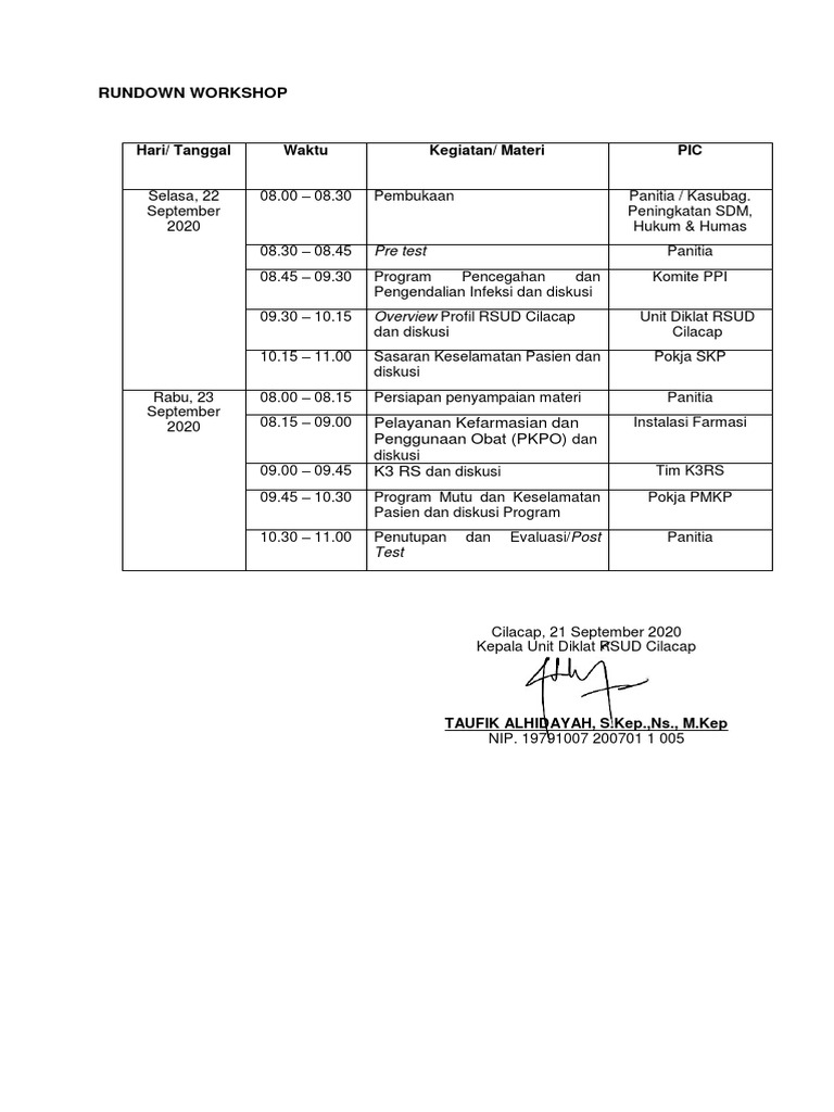 Rundown Workshop | PDF