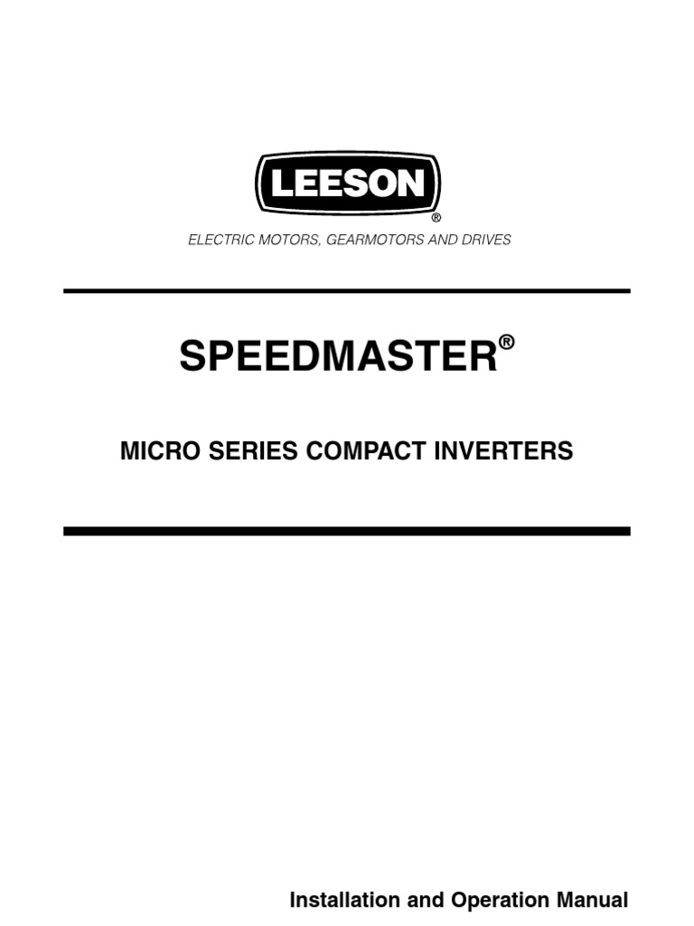Manual - Speedmaster Motor Control | PDF | Electric Motor | Electrical ...