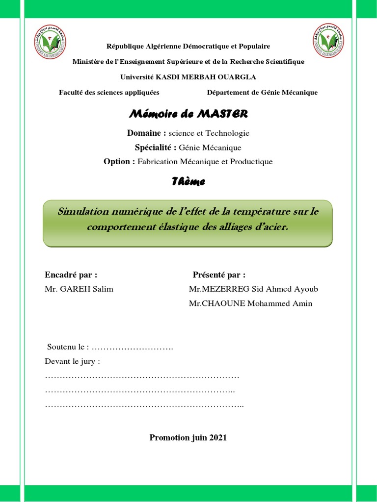 Mémoire Final (1) - 2 | PDF | Transfert thermique | Conduction thermique