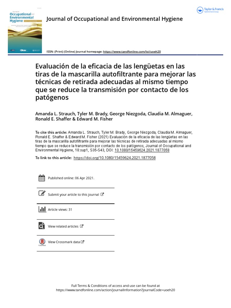 Evaluaci N de La Eficacia de Las Leng Etas en Las Tiras de La Mascarilla Autofiltrante para ...