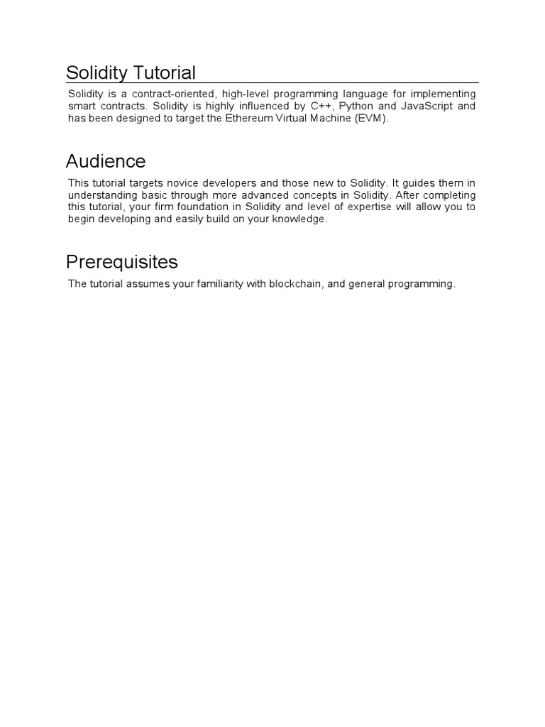 Solidity Tutorial | PDF | Array Data Structure | Control Flow