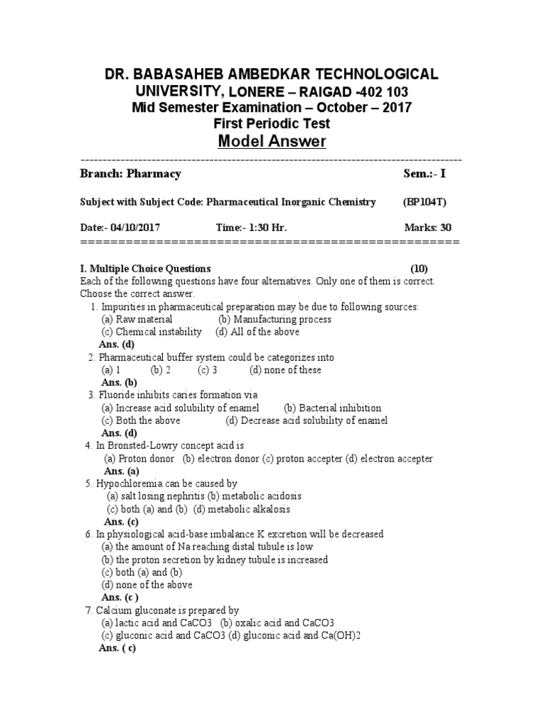 BP104T ModelAnswer | PDF